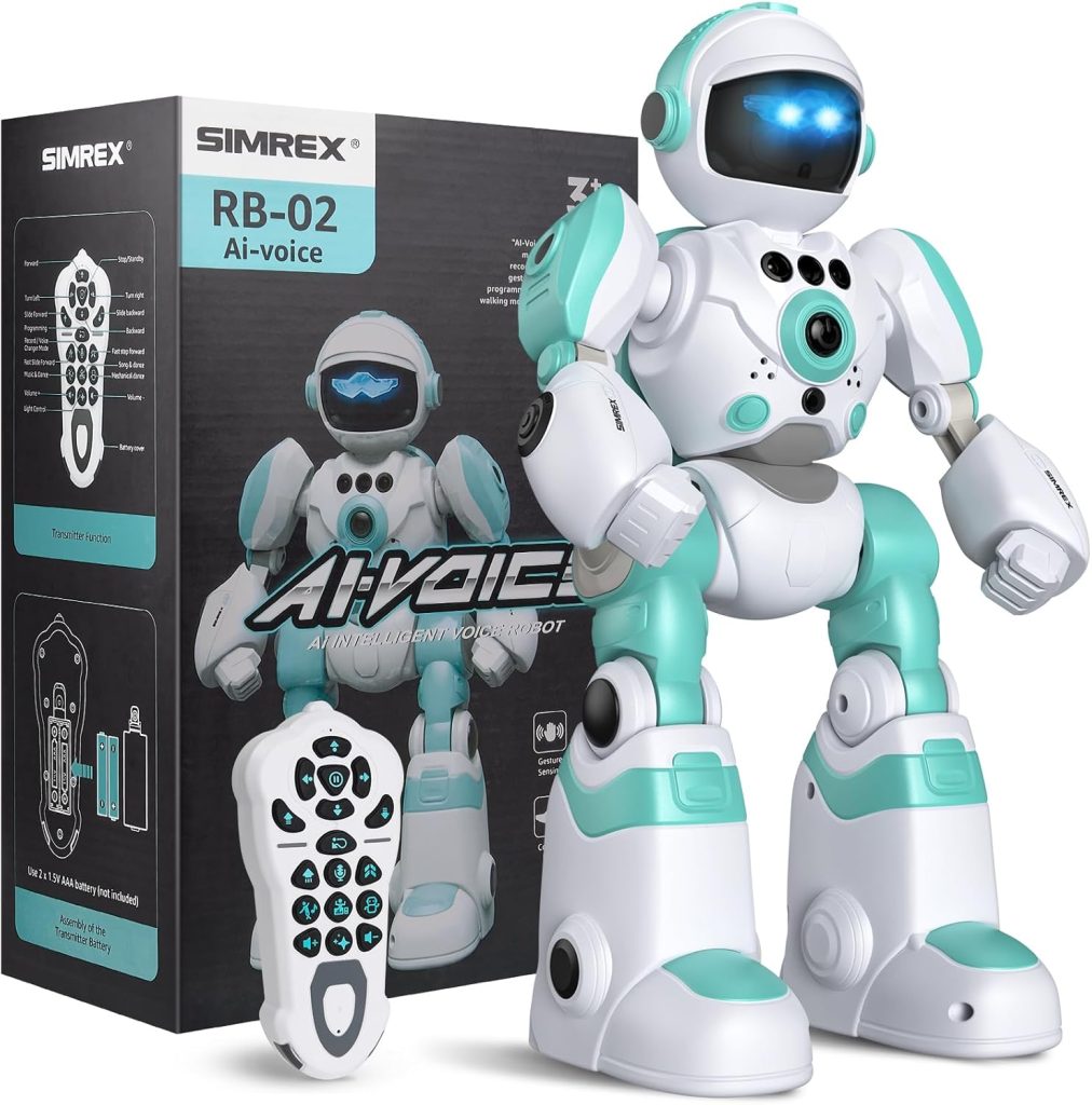 SIMREX Programmable Remote Control Robot Toy for Kids with Voice, Music ...